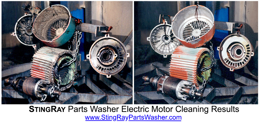 StingRay Parts Washer | Electric Motor Parts Cleaning Results